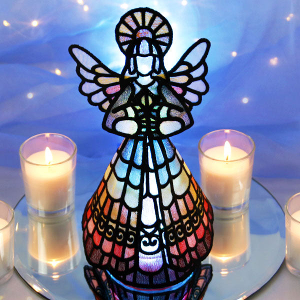 Stained Glass Organza Angel in 3D (Lace) – Embroidery Library