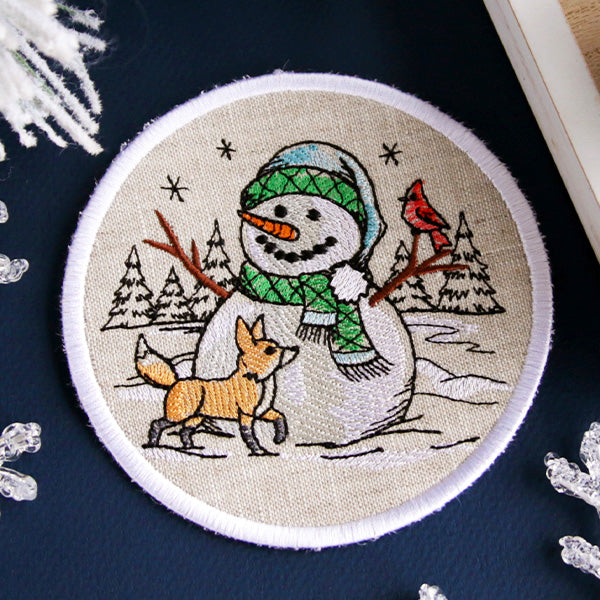 Country Snowman Coaster - Fox – Embroidery Library