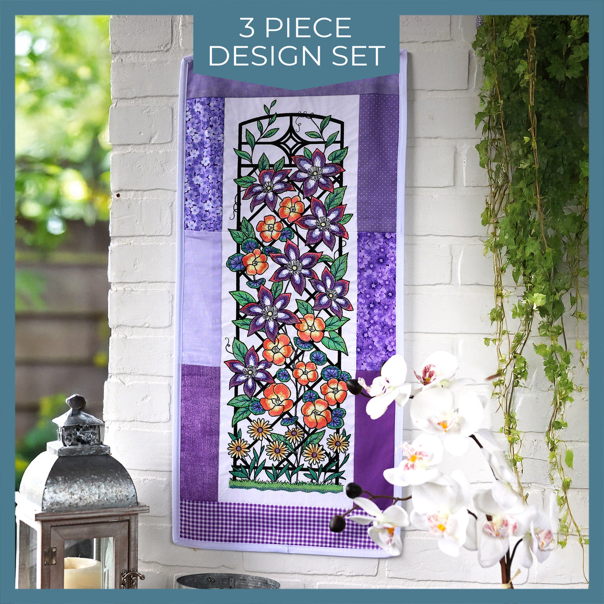 Floral Color Theory Trellis Scene – Embroidery Library
