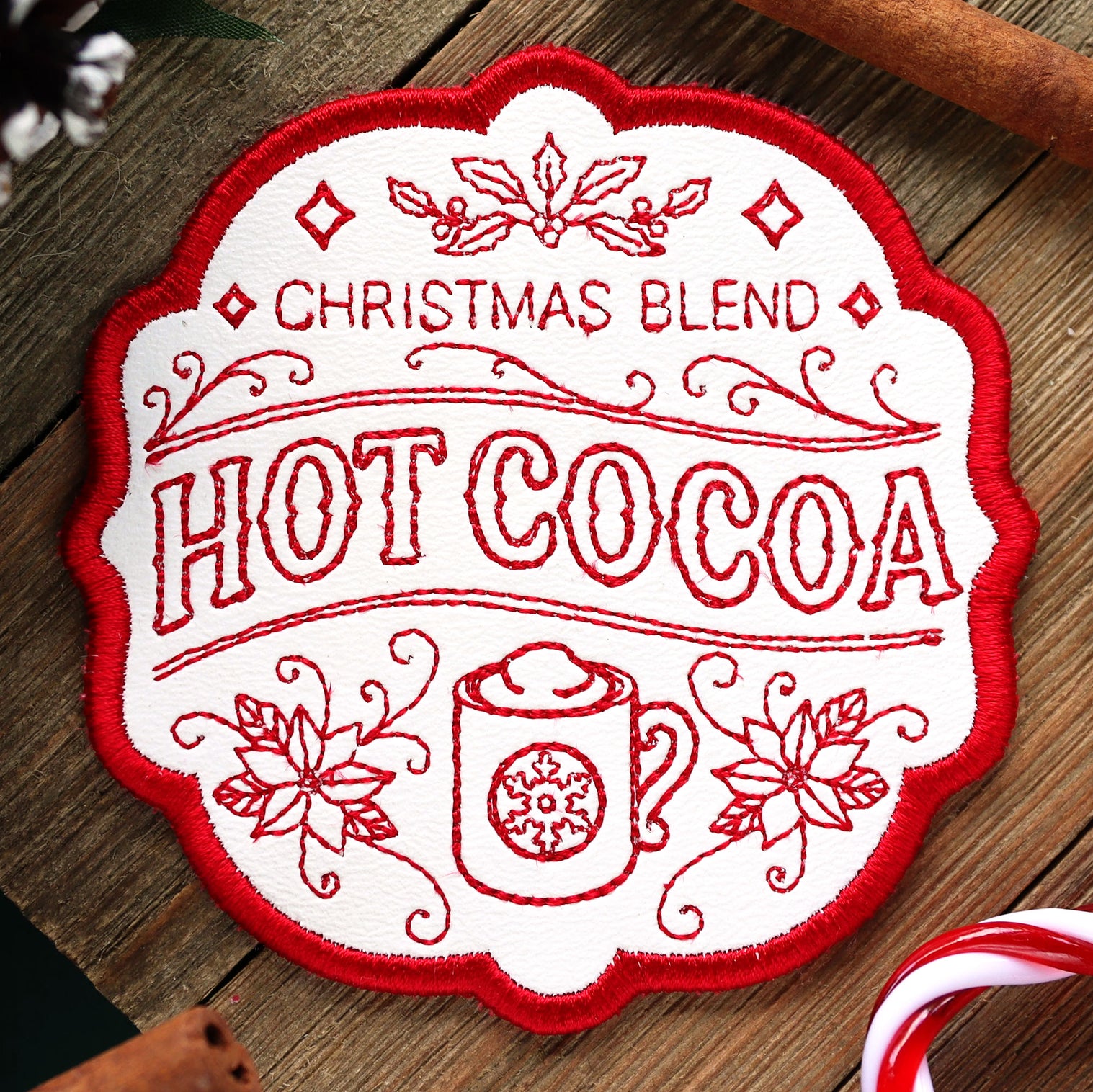 Christmas Market Coaster - Hot Cocoa – Embroidery Library