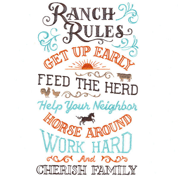 Ranch Rules – Embroidery Library