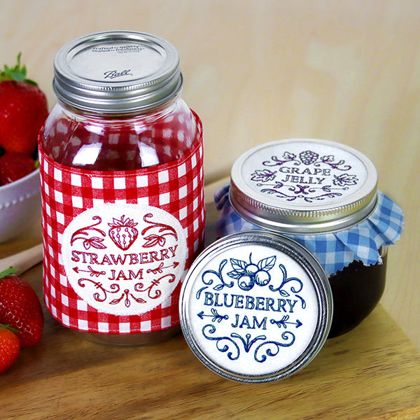 Blueberry Jam Jar Topper – Embroidery Library