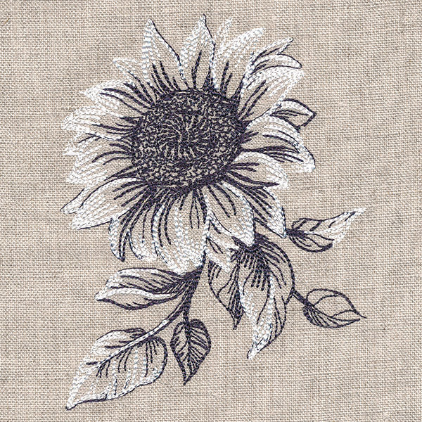 Autumn Sunflower Accent – Embroidery Library