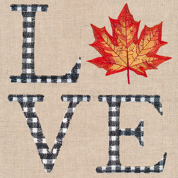 Love with Fall Maple Leaf – Embroidery Library