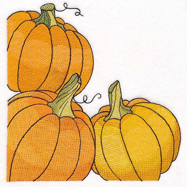 Autumn Pumpkins Corner – Embroidery Library