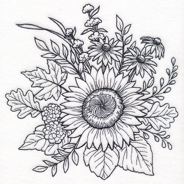 Fall Flowers Bouquet – Embroidery Library