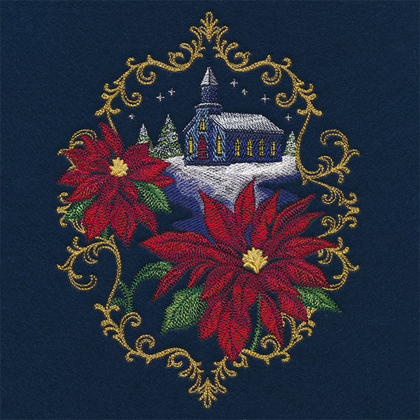 Filigree and Faith Poinsettia Church Medley – Embroidery Library