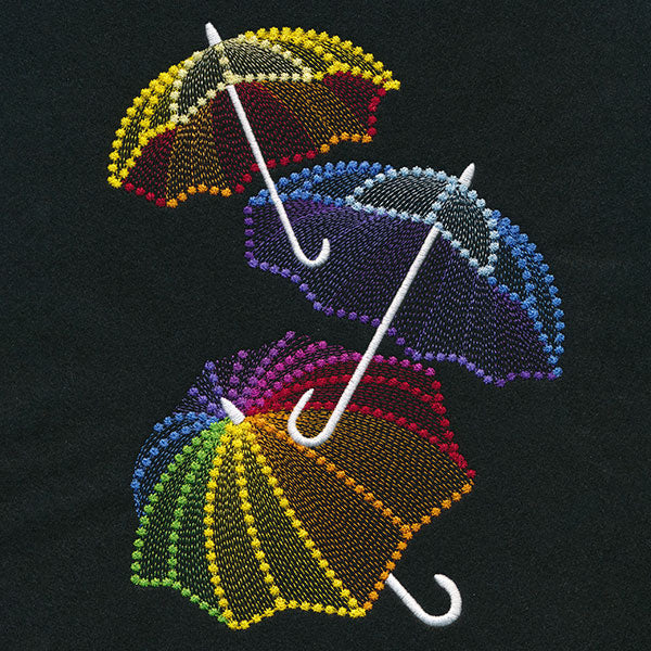 Rainbow Contour Umbrella Trio – Embroidery Library