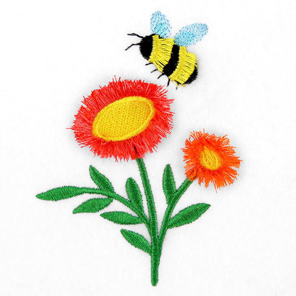 Happy Honeybee & Flowers (Fringe) – Embroidery Library