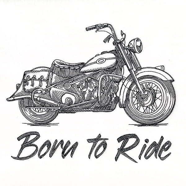 Born to Ride Motorcycle Etching – Embroidery Library