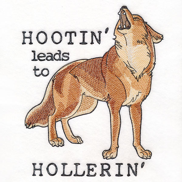 Hootin' Leads to Hollerin' Coyote – Embroidery Library