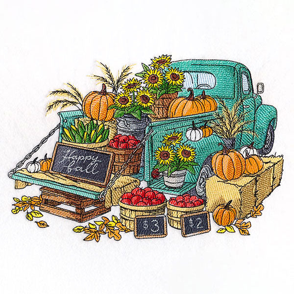 Happy Fall Harvest Truck – Embroidery Library