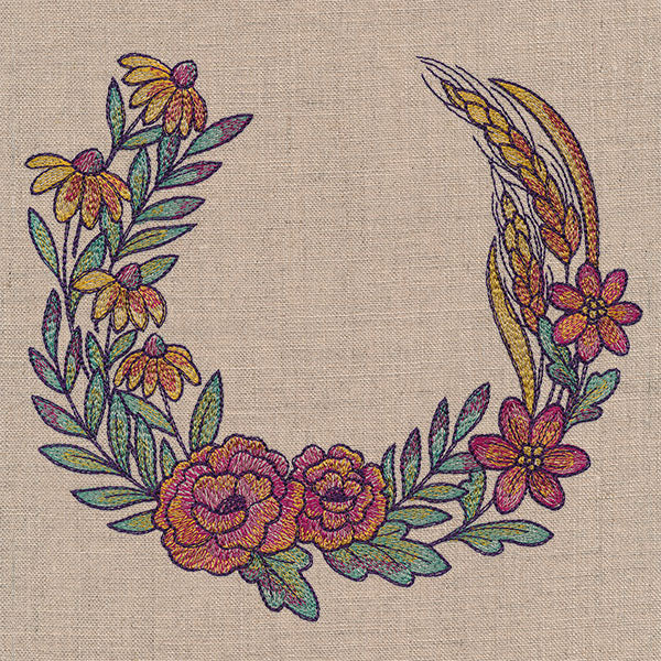 Color Theory Fall Bouquet Wreath – Embroidery Library