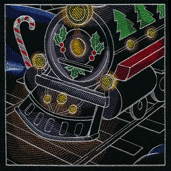 Christmas Express Train Scene Panel 5 – Embroidery Library