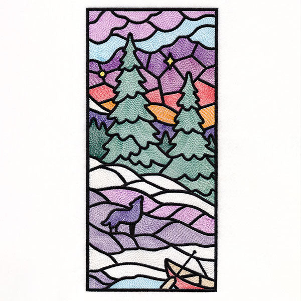 Stained Glass Winter Landscape Panel 1 – Embroidery Library
