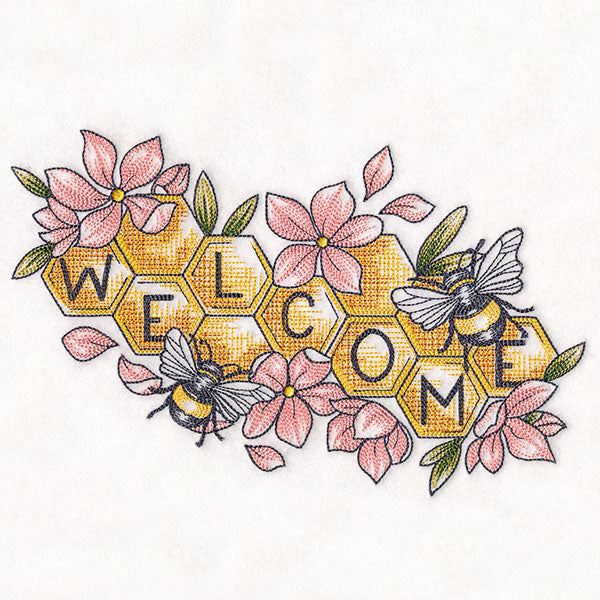 Welcome Honeybee Sign – Embroidery Library