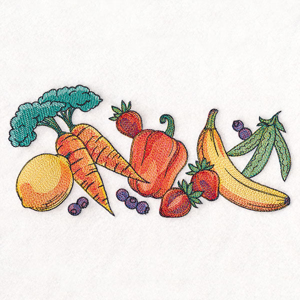 Color Theory Veggie & Fruit Border – Embroidery Library