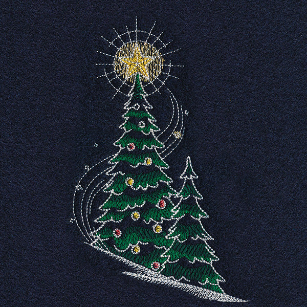 Midnight Christmas Garden - Two Christmas Trees – Embroidery Library