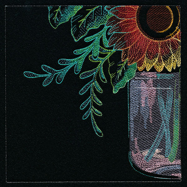 Four Panel Sunflower Bouquet - Bottom Left – Embroidery Library