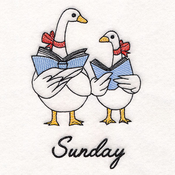 A Days of the Week Christmas Geese Design Pack – Embroidery Library