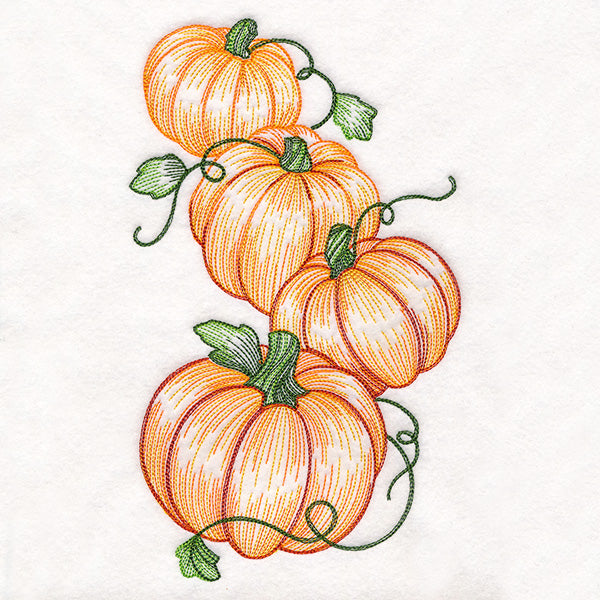 Tumbling Pumpkin Etching – Embroidery Library