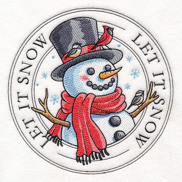 Let It Snow Snowman Stamp – Embroidery Library