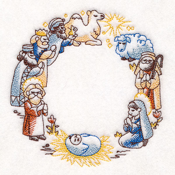 Nativity Wreath – Embroidery Library