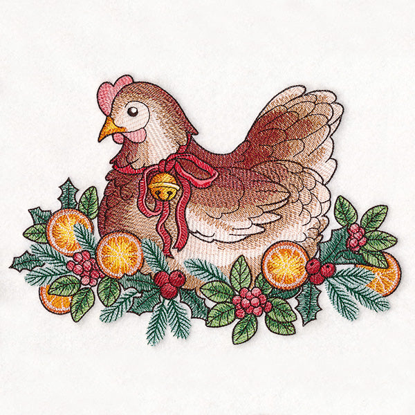 Merry Christmas Chicken Nest – Embroidery Library