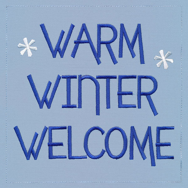 Warm Winter Welcome Snowman - Text – Embroidery Library