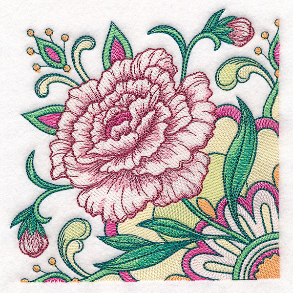 Peony Mandala Quarter – Embroidery Library