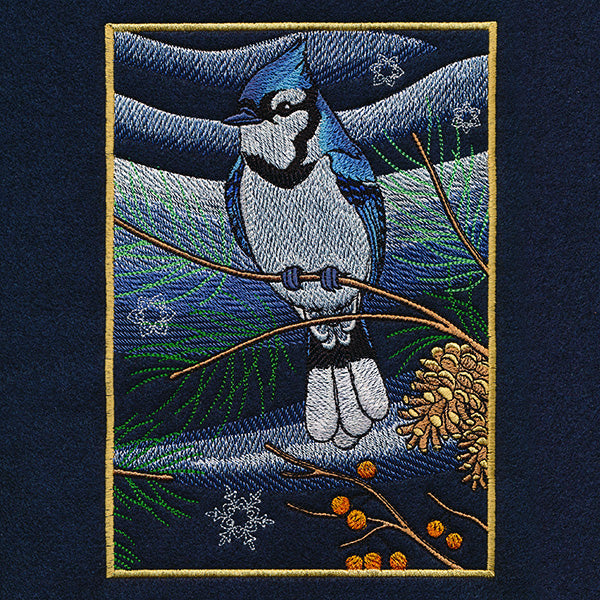 A Northern Lights Blue Jays Panel Scene Design Pack – Embroidery Library