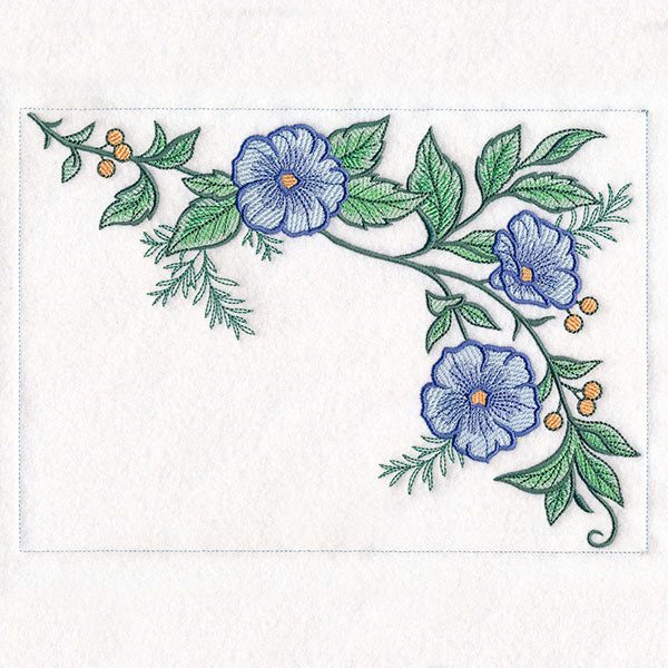 Bluebird & Morning Glory Corner 3 – Embroidery Library