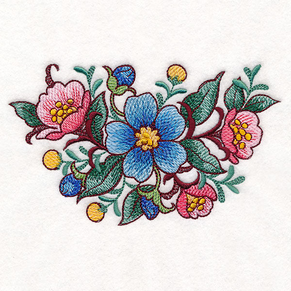 Blooming Half Hexagon Florals – Embroidery Library