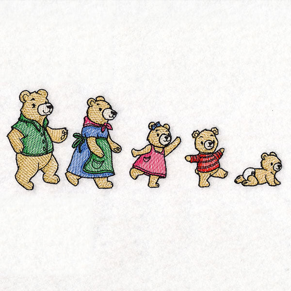 Marching Bear Family Border – Embroidery Library