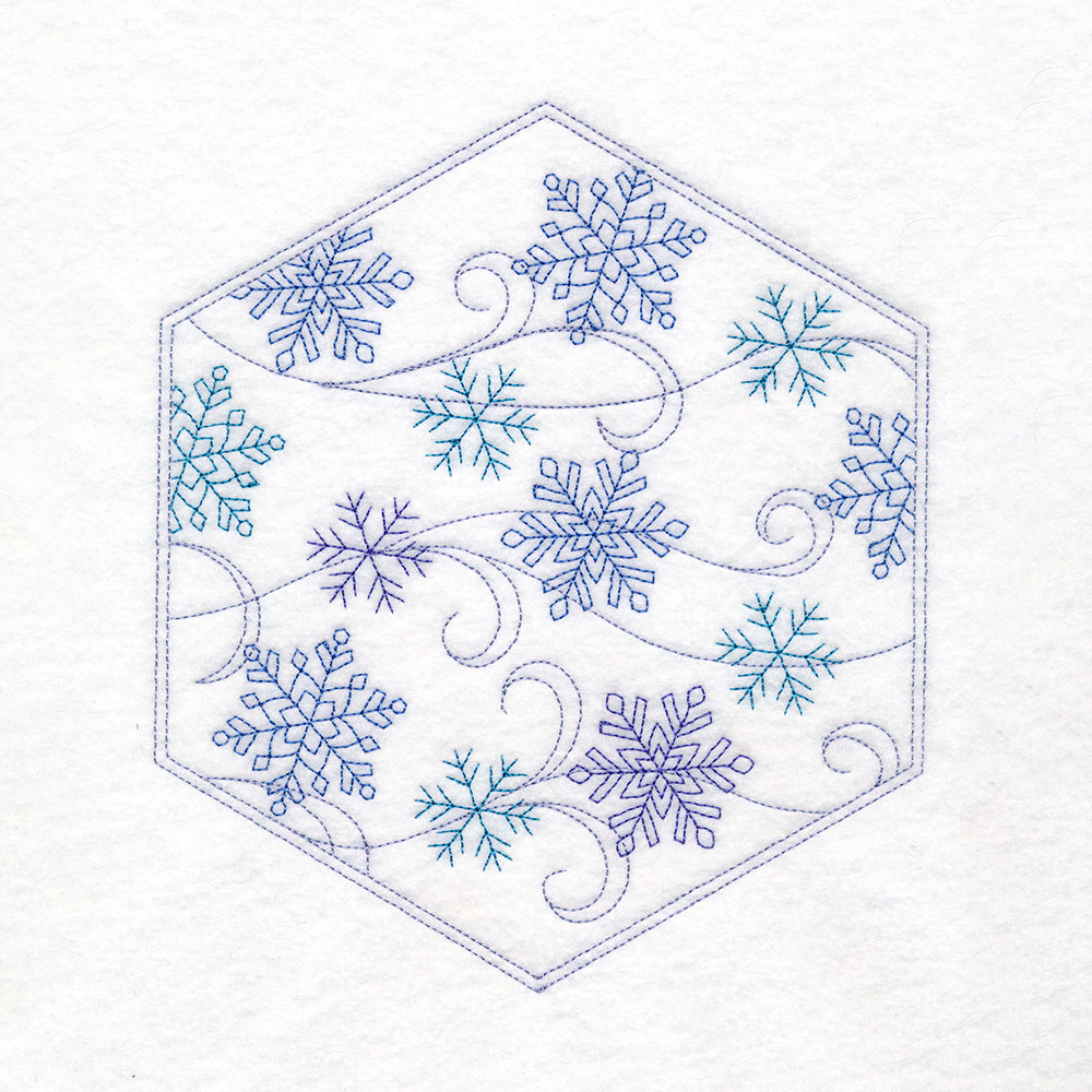 Winter Beauty Quilt Hexagon - Snow – Embroidery Library