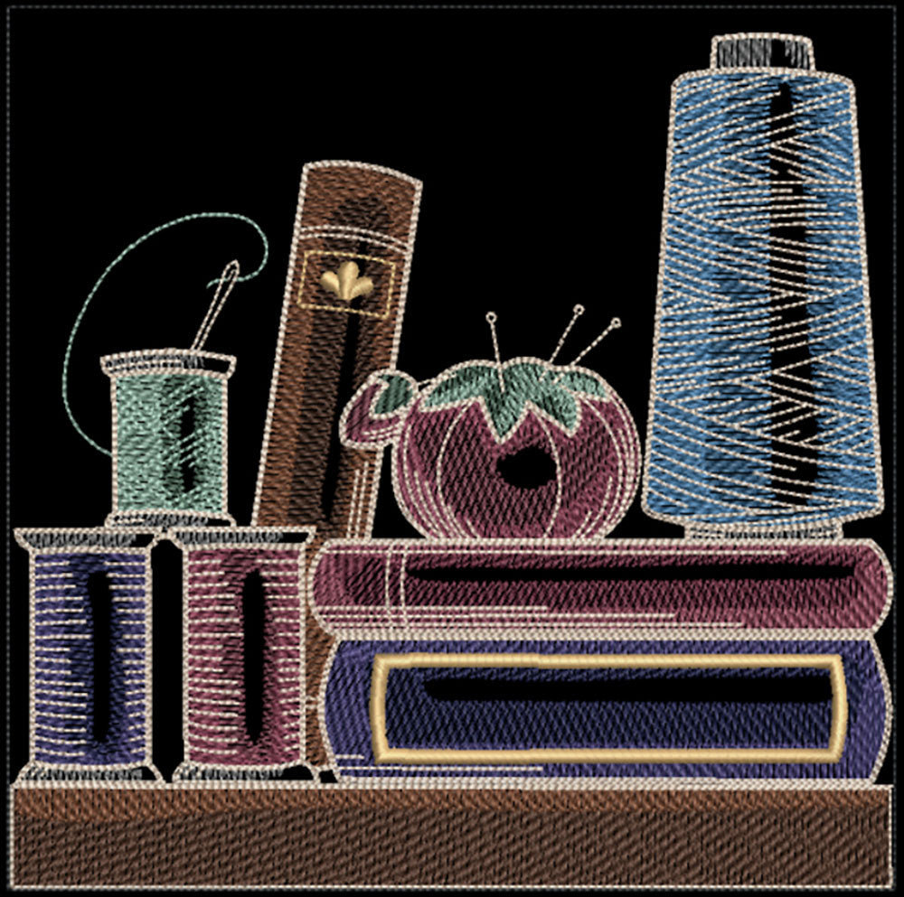Build a Crafty Bookshelf Quilt - Thread and Pincushion – Embroidery Library