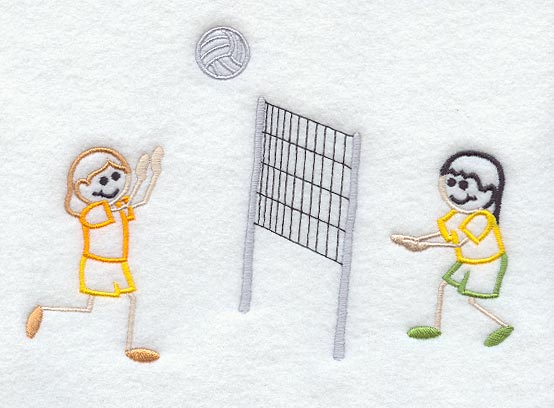 Stick Figure Volleyball – Embroidery Library
