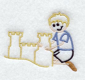 Stick Figure Sandcastle – Embroidery Library