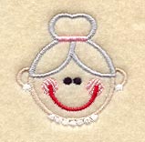 Stick Figure Face-Woman 5 – Embroidery Library