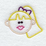 Stick Figure Face-Girl 2 – Embroidery Library