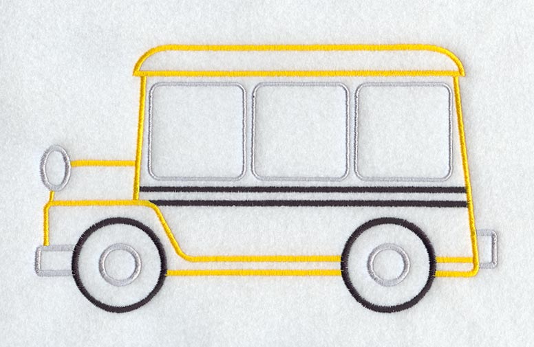 Stick Figure School Bus – Embroidery Library