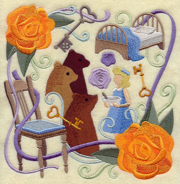Goldilocks and Three Bears Collage – Embroidery Library