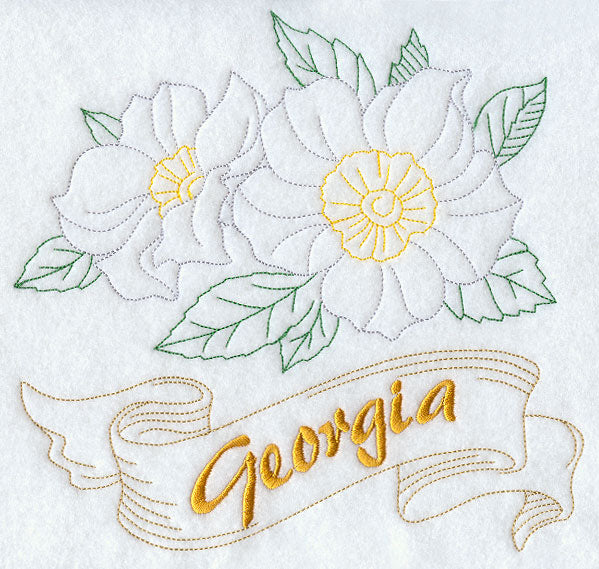 Georgia - Cherokee Rose (Redwork) – Embroidery Library