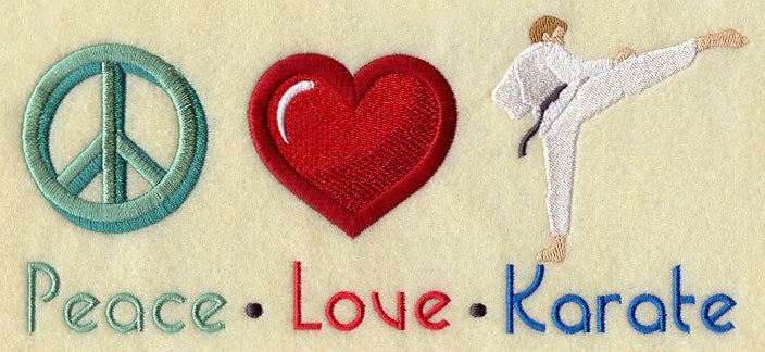 Peace Love Karate (Male) – Embroidery Library