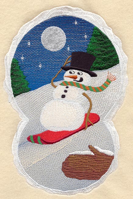 Snowman Track Scene – Embroidery Library