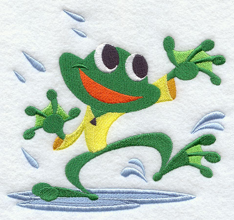 Frog Dancing in the Rain – Embroidery Library
