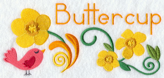 Buttercup and Bird Border – Embroidery Library