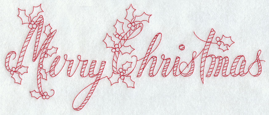 Merry Christmas Border (Redwork) – Embroidery Library