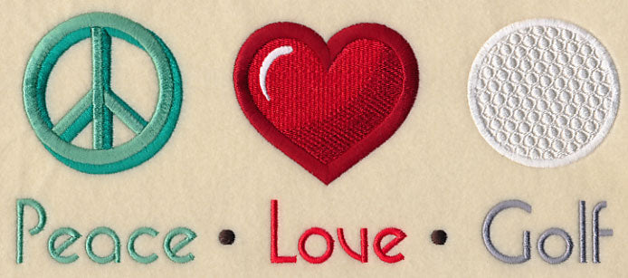 Peace Love Golf – Embroidery Library