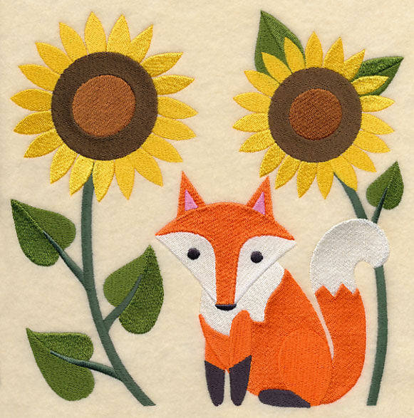 Fox in Sunflowers – Embroidery Library